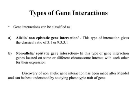 Gene Interaction Pptx Genetics Science