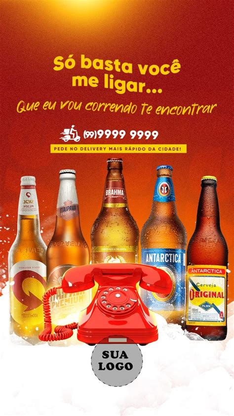 Delivery De Bebidas Stories Social Media Psd Editável Marketing
