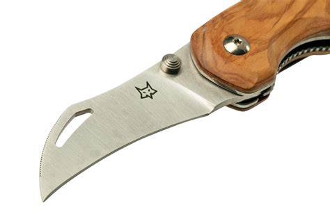 Fox Knives Fox Spora Mushroom Folding Knife Sandvik 12c27 Satin Blade Olive Wood Handle