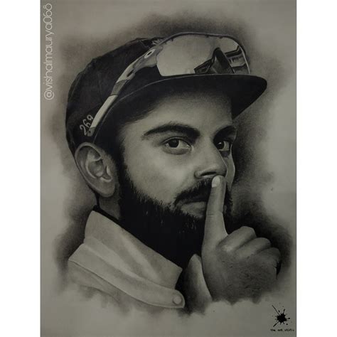 Pencil Sketch Of Virat Kohli Done By Vishal Maurya At The Art Studio