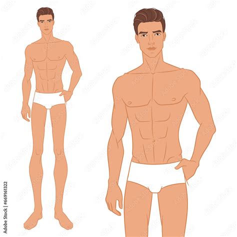 Male Fashion Model Posing Nine Head Fashion Figure Template Handsome