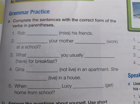 Complete The Sentences With The Correct Form Of The Verbs Braincp