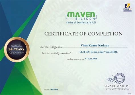 Vikas Kumar Kashyap On Linkedin Mavensilicon Vlsi Verilog
