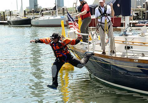 U S Coast Guard Rescue Swimmer An Instructor At Our Safety At Sea Course Will Receive IMO