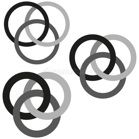 Overlapping Circles Icon Interlocking Rings Vector Geometric Abstract