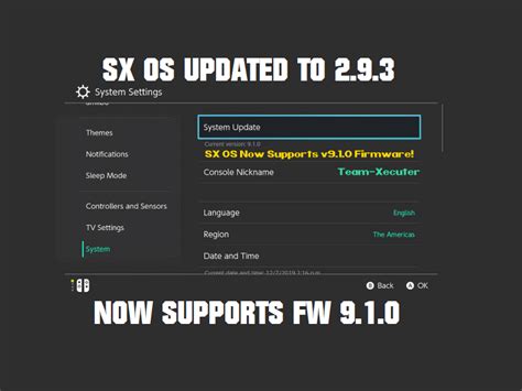 SX OS Updated To 2 9 3 With 9 1 0 Support