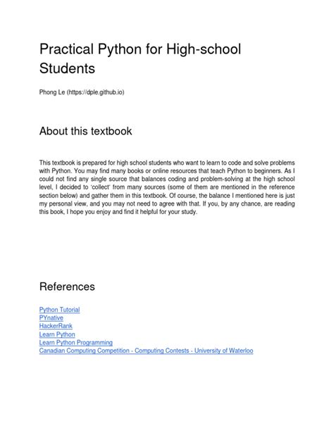 Python High School Students Pdf Integer Computer Science Data Type