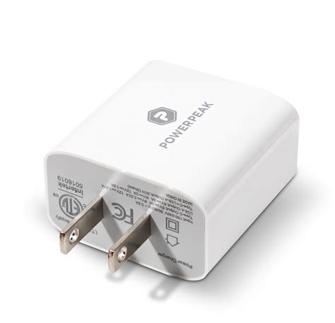 Powerpeak Dual Port Pd Fast Charge Wall Charger With Usb C To Lightning Powerpeak