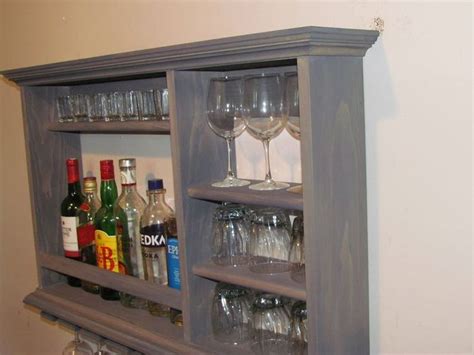 Mini Bar Weathered Gray Wine Rack 3x2 Wall Mounted Etsy Mini Bar