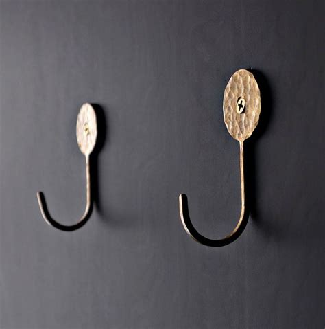 Retro Brass Wall Hooks Antique Brass Wall Hooks Hammered Brass Hanging