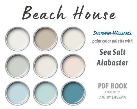 Sherwin Williams Beach House Paint Color Palette Sea Salt And Etsy