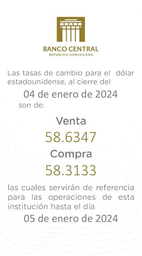 Banco Central Precisa Tasa Del Dólar Hoy En República Dominicana