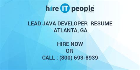 Lead Java Developer Resume Atlanta Ga Hire It People We Get It Done