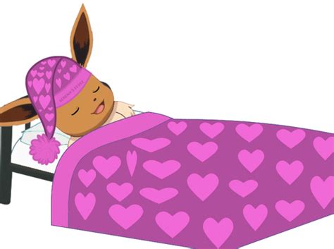 Serenas Eevee Sleeping In Bed By Fieryunikitty On Deviantart