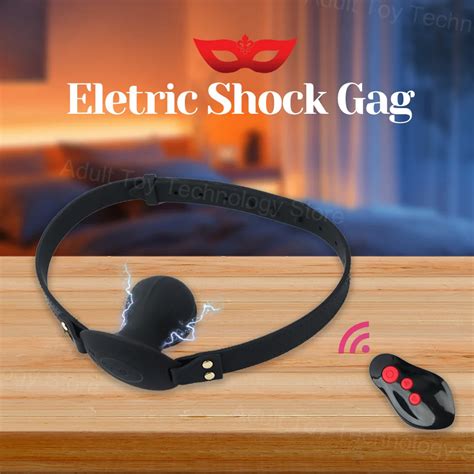Electric Shock Mouth Gag Remote Control Leather Strap Microcurrent