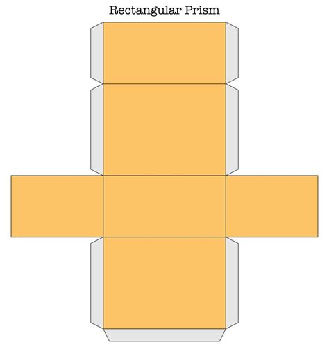 Paper Rectangular Prism Template 3d Rectangle Cube Template Box