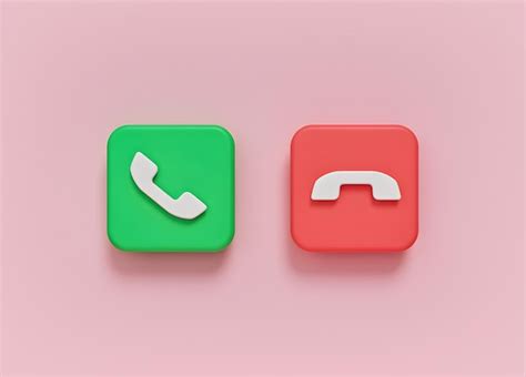 Premium Photo Answer And Decline Phone Call Buttons Minimal Design 3d Rendering