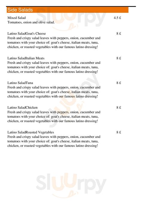 Cafe Latino Menù Liverpool Main Menu Sluurpy