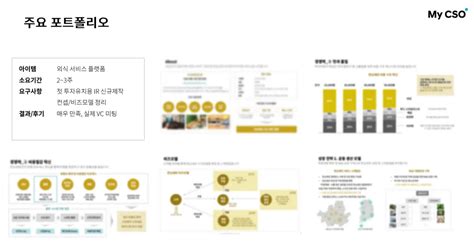 스타트업 사업계획서투자제안서 포트폴리오 My Cso 숨고 숨은고수