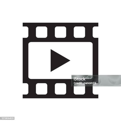 비디오 필름 스트립 벡터 아이콘을 재생합니다 웹 사이트 디자인 로고 앱 Ui용입니다 벡터 일러스트레이션 그래픽 사용자