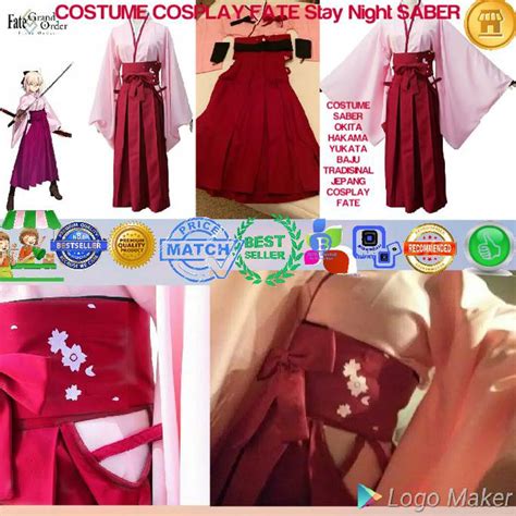 Jual Costume Saber Okita Hakama Yukata Baju Tradisinal Jepang Cosplay
