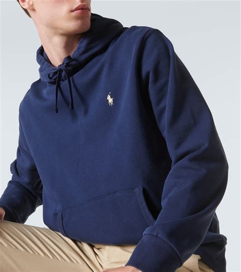 블루 로고 코튼 저지 후디 Polo Ralph Lauren Mytheresa