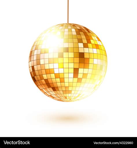 Golden Disco Ball Royalty Free Vector Image Vectorstock