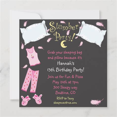 Slumber Party Pillow Fight Birthday Invitation Zazzle