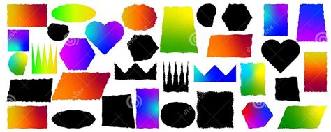 Jagged Rectangles Collection Set Of Black Grunge Element Shapes With Jagged Edges Stock Vector