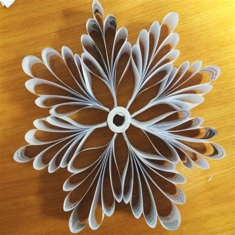 Handmade Christmas Decorazioni Fiocco Di Neve Di Carta Riciclata