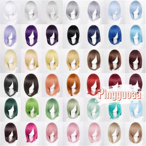 Girls Long Bangs Cosplay Wig 40cm Long Universal Straight Multicolor
