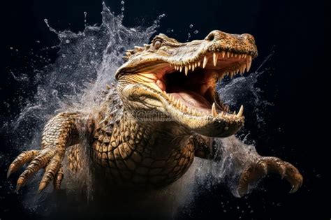 An Alligator Bares Its Teeth In A Powerful Display Showcasing Its