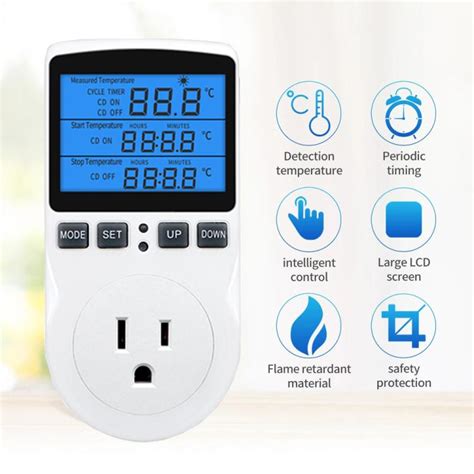 Backlight Smart Digital Thermostat Countdown Temperature Control Switch Socket Timing