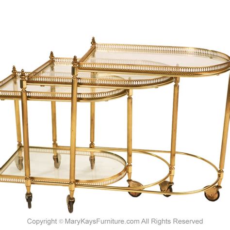 Brass And Glass Nesting Tables Etsy