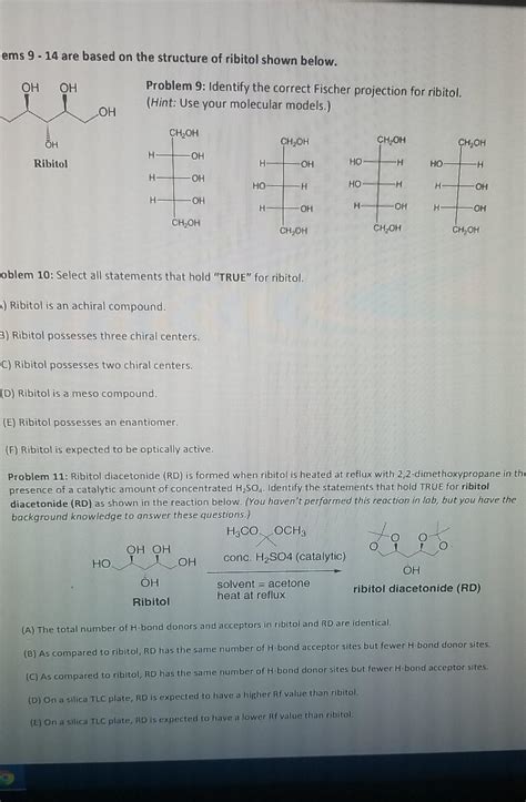 Solved Lems 9 14 Are Based On The Structure Of Ribitol