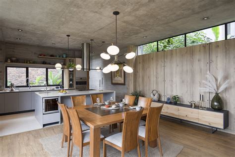 Living Space With Exposed Concrete Walls In A Modern Residence Subachoque Western Savanna