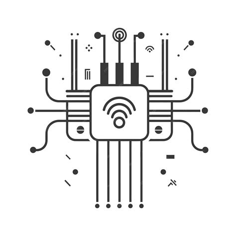 Minimalist Iot Line Art Icon Logo Symbol Premium Ai Generated Vector