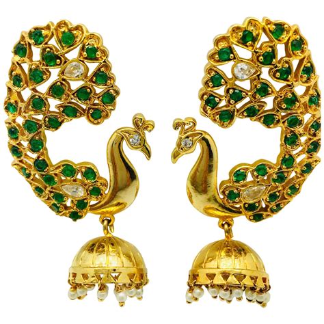 Peacock Style Emerald And Diamond Earrings For Sale At 1stdibs