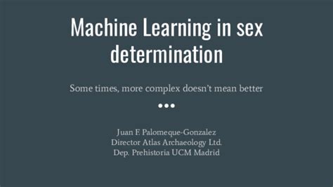 Pdf Machine Learning In Sex Determination