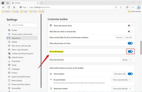 How to Show or Hide Workspaces in Microsoft Edge - Geek Rewind