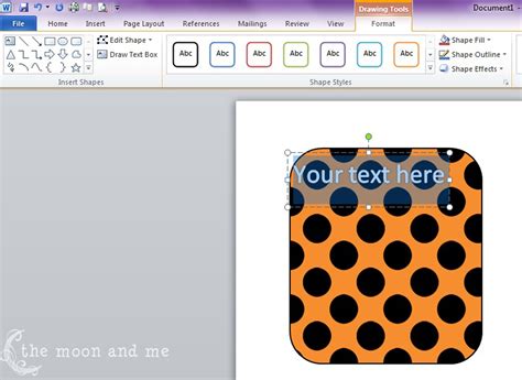 The Moon And Me How To Create And Fill Shapes In Word