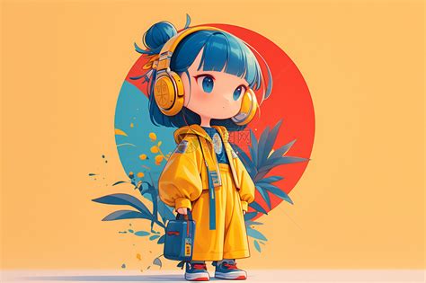 时尚卡通女孩插画图片下载 正版图片601161868 摄图网