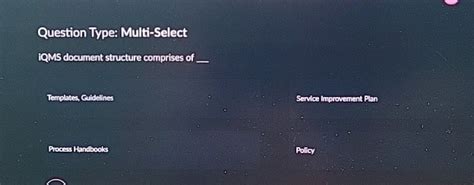 Question Type Multi Select IQMS Document StudyX
