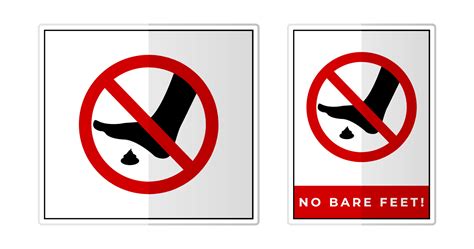 No Bare Feet Sign Sharp Spike Danger Sign Label Symbol Icon Vector
