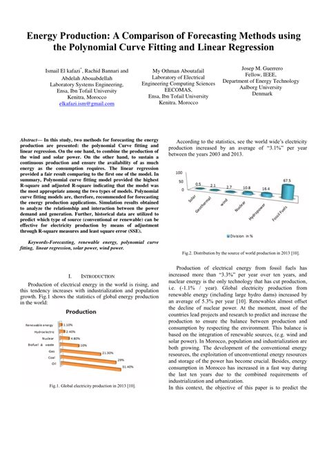 Pdf Energy Production A Comparison Of Forecasting Methods Using The Polynomial Curve Fitting
