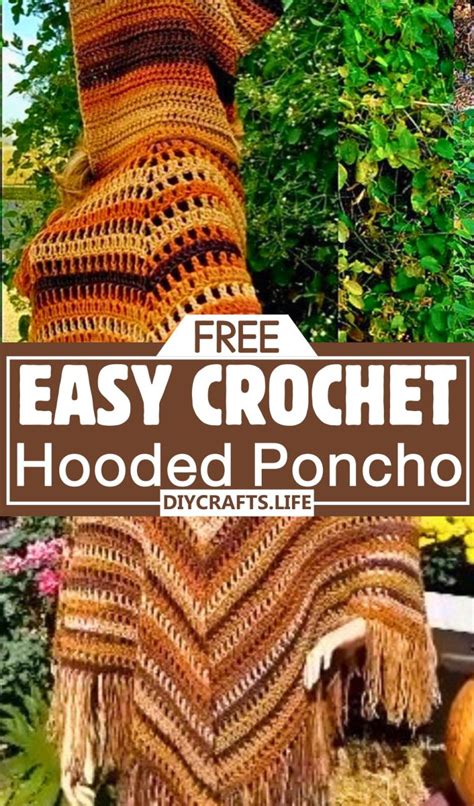 Crochet Hooded Poncho Patterns For Cozy Days Diy Crafts
