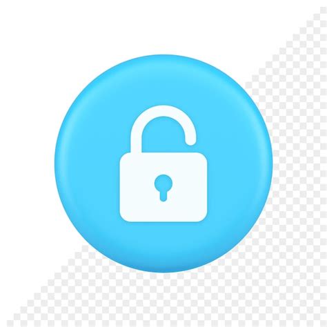 Premium Psd Open Lock Button Cyberspace Password Security Protection