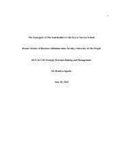 Bus 5117 Unit 1 Written Assignment Docx 1 The Synergetic Of The