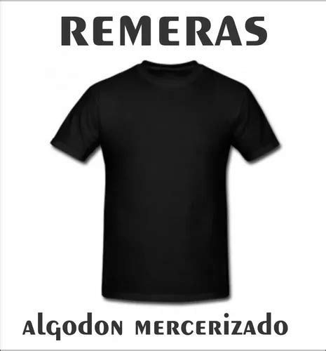 Pack 6 Remeras Algodón Mercerizado Negras