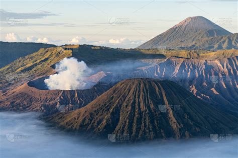 山风景爪哇印度尼西亚活火山东婆罗摩火山自然美美水平画幅